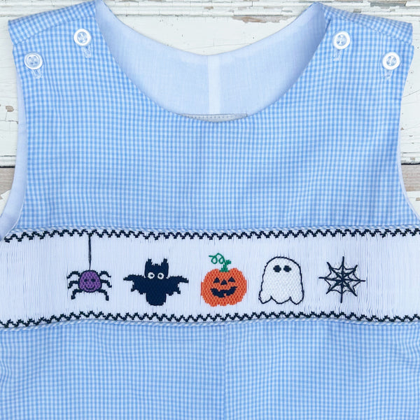 Smocked Happy Halloween Shortall / Jon Jon - Dressie Jessie Smocking
