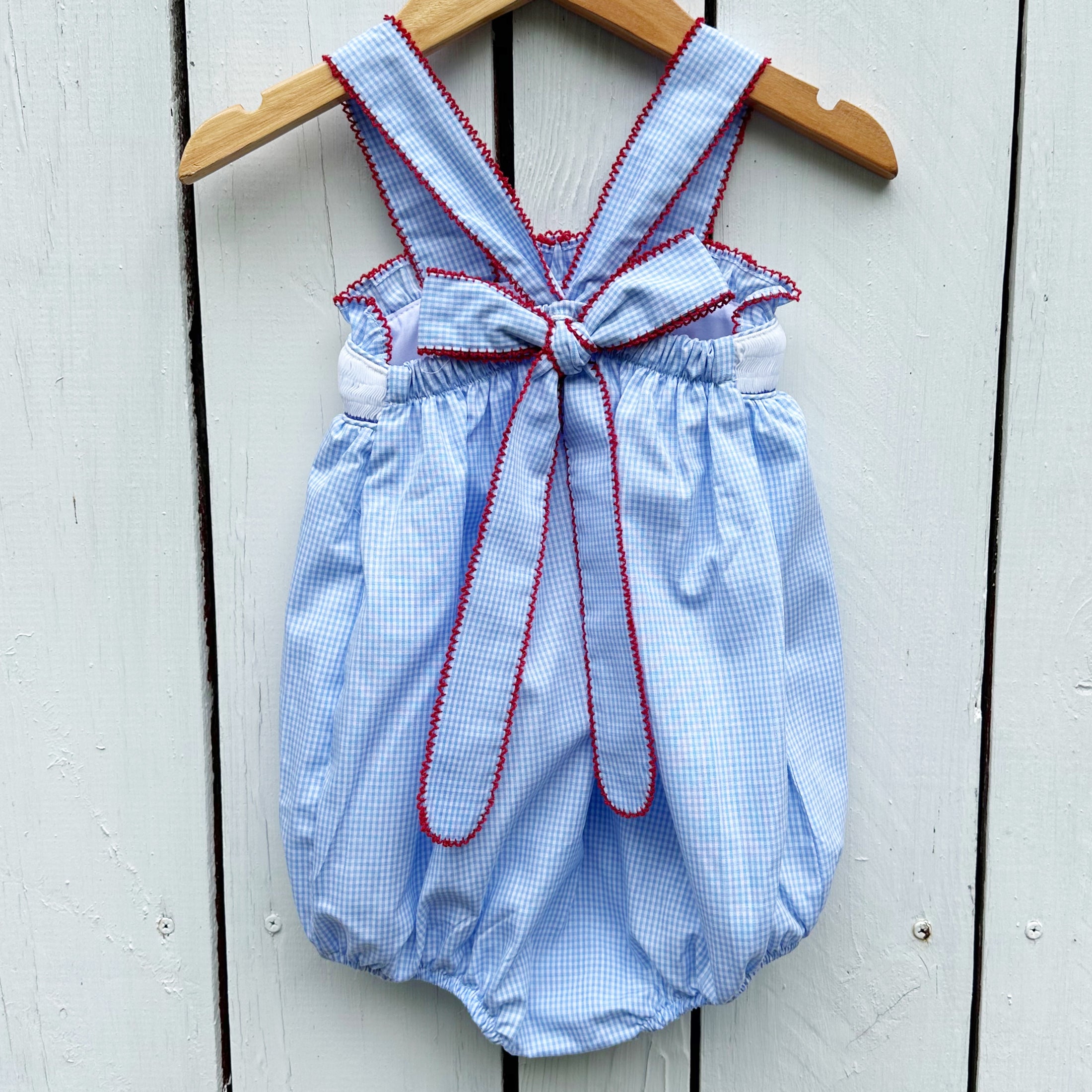 Smocked American Flag Bow Bubble – Dressie Jessie Smocking