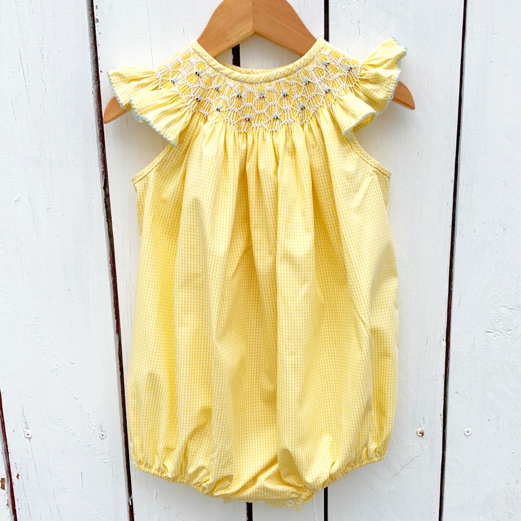 Honey Bee Smocked Bubble - Dressie Jessie Smocking