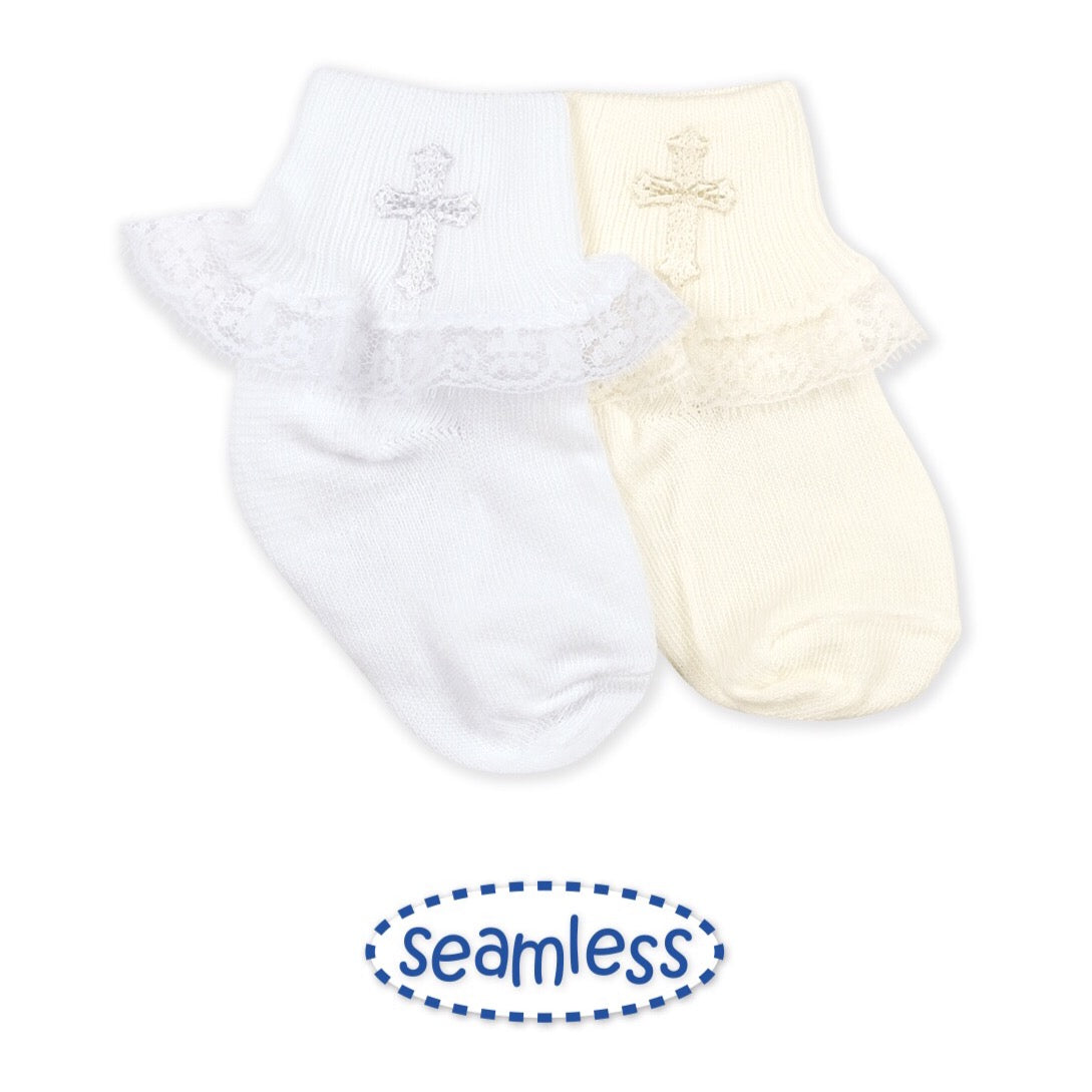 White Lace Cross Socks – Dressie Jessie Smocking